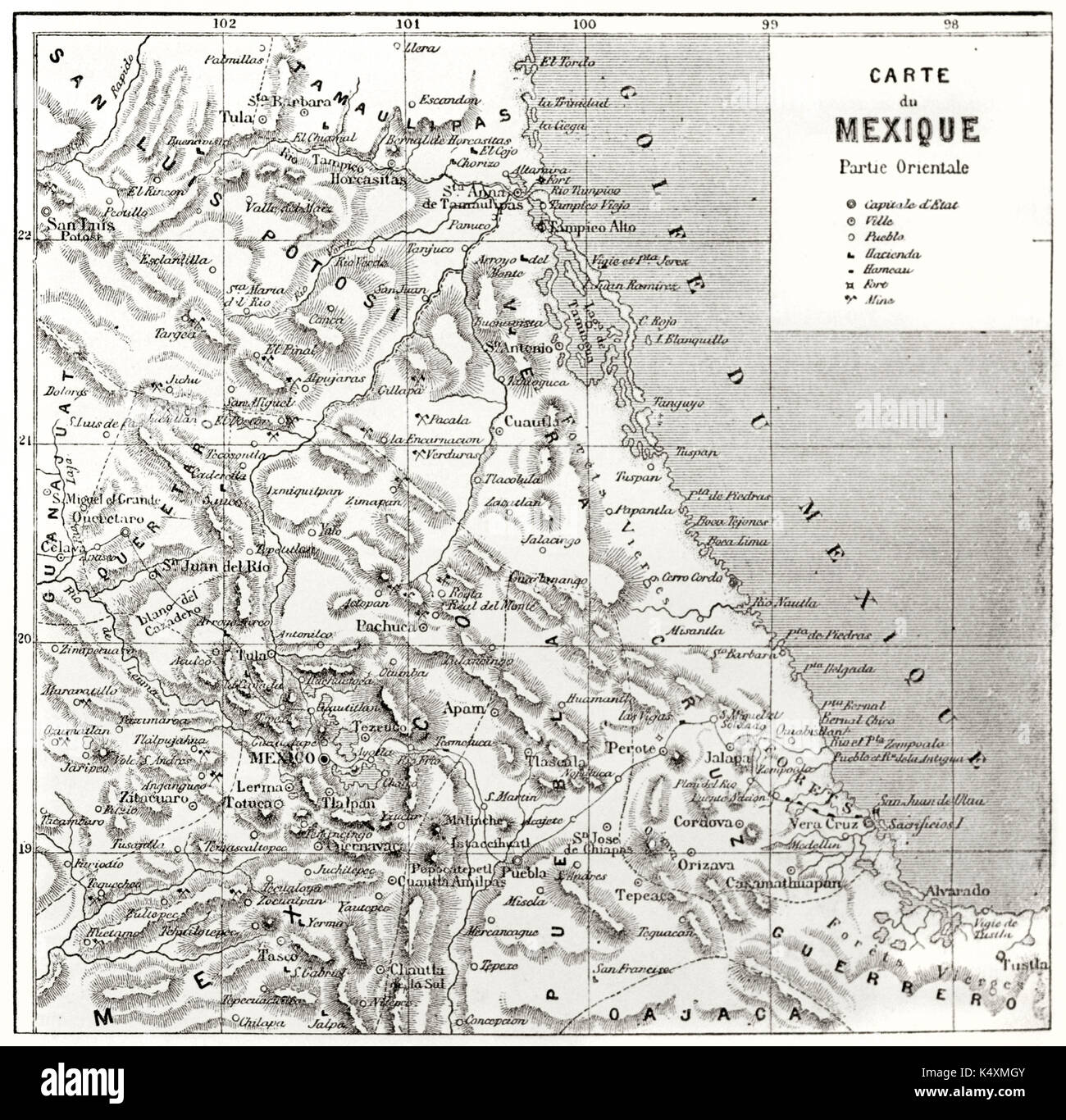 Ancient topographic map of Eastern Mexico. By unidentified author ...