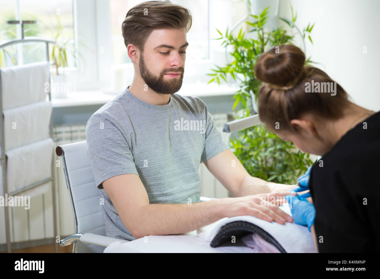 Male manicure hi-res stock photography and images - Alamy