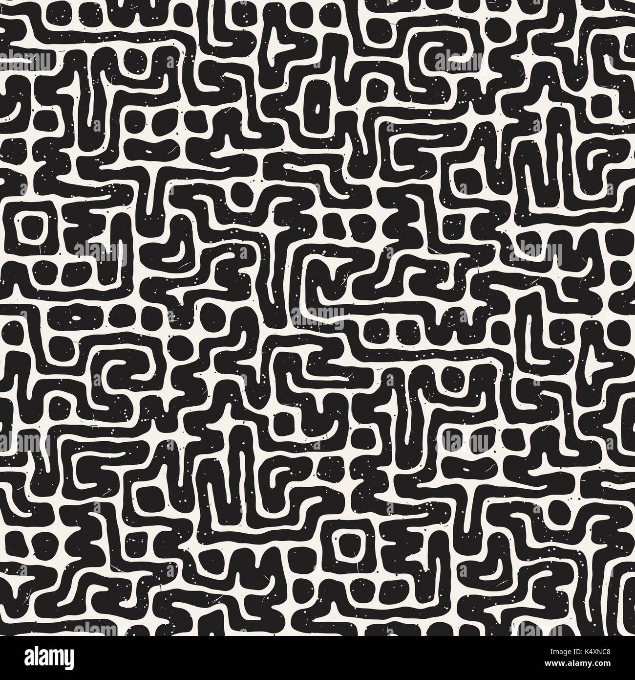 Seamless pattern with maze lines. Monochrome abstract background ...