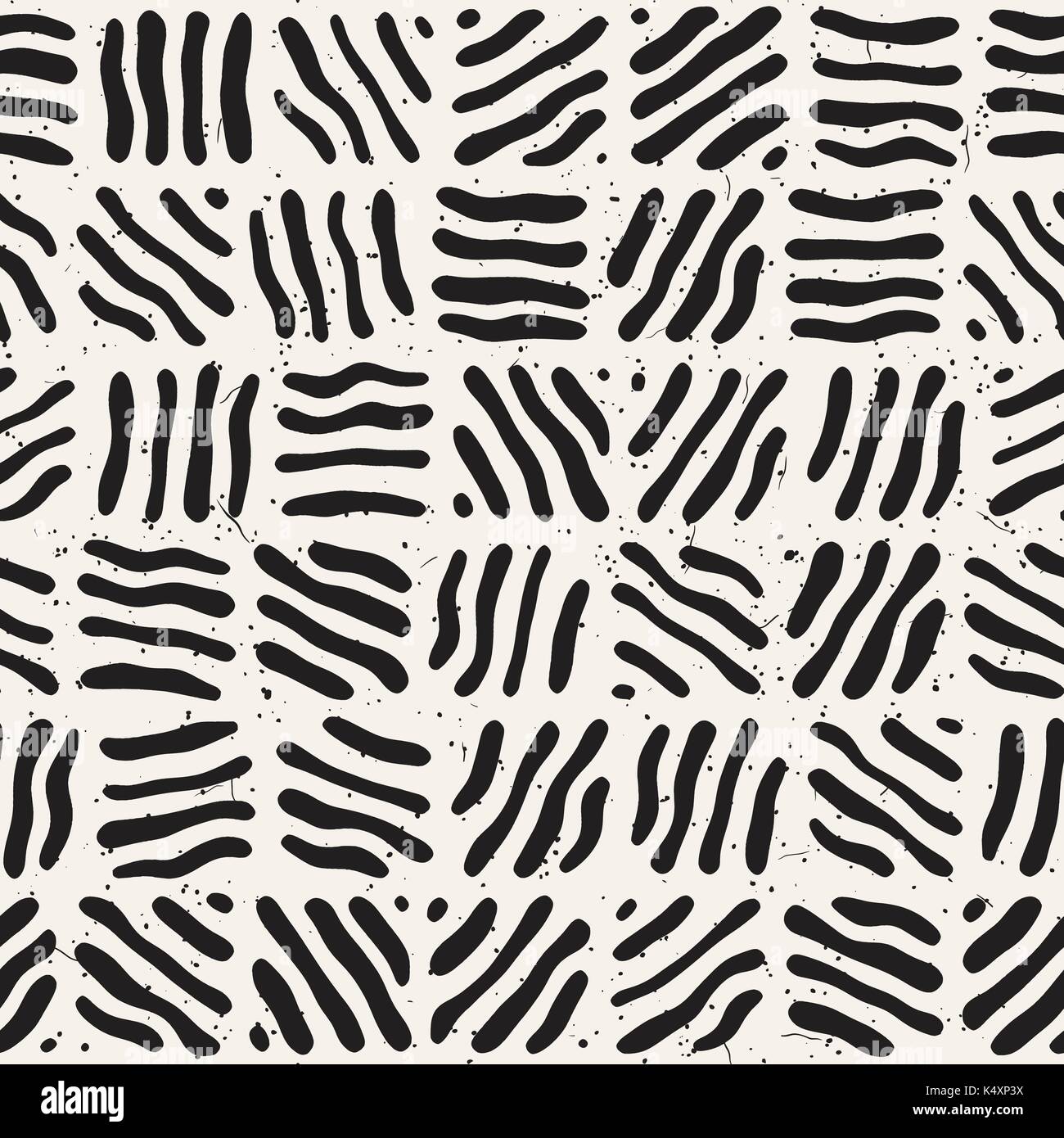 Seamless freehand pattern. Vector abstract rough lines background. Hand ...