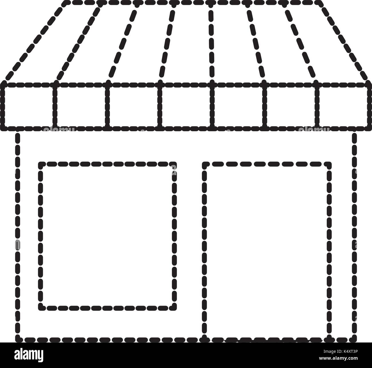 store grocery shop building exterior facade isolated on white ...