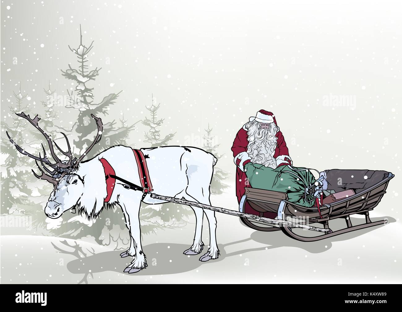 Winter Background with Santa Claus Stock Vector Image & Art - Alamy