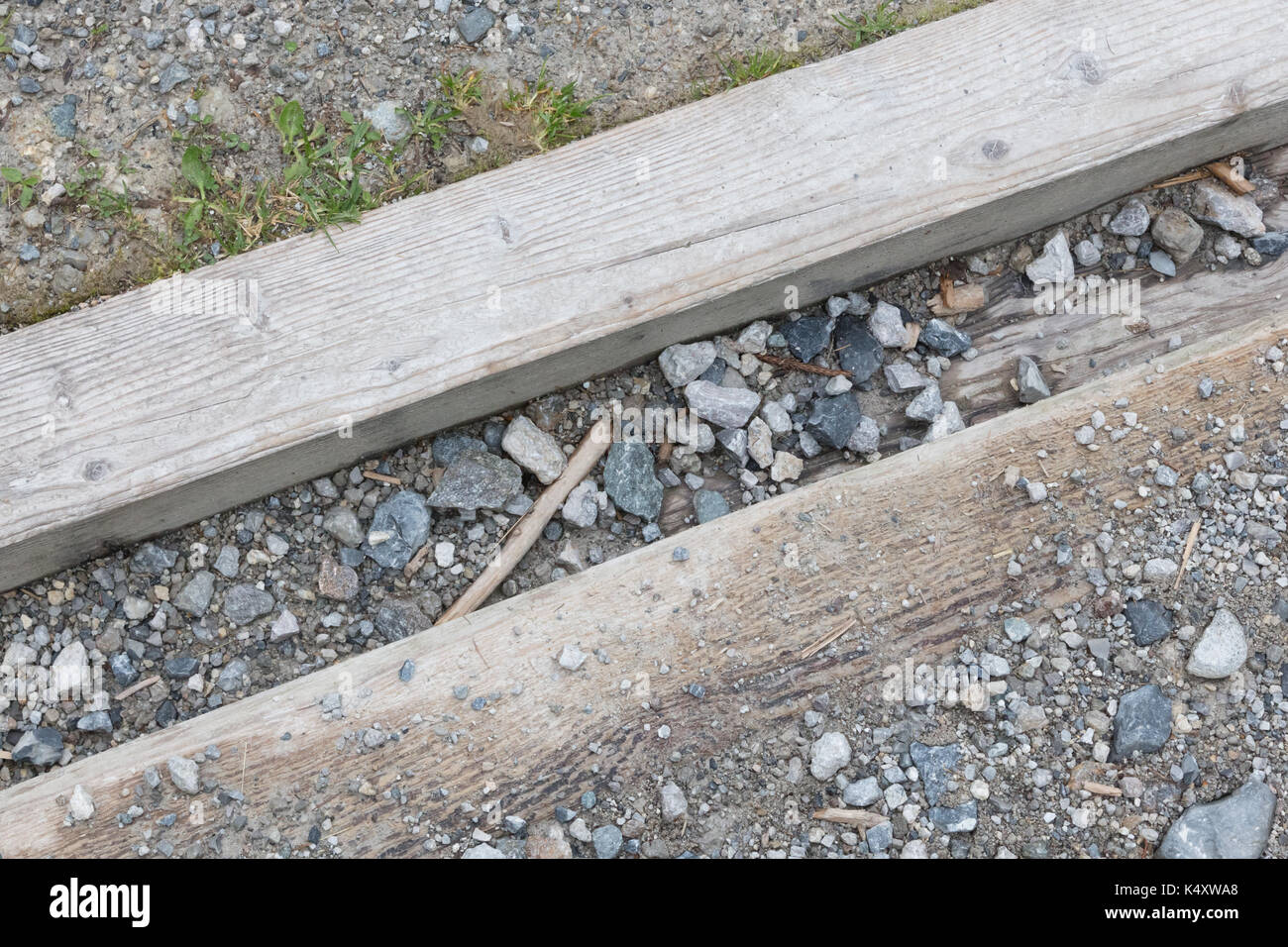 Wooden storm rain drainage on a path in the mountains, Austria Stock ...