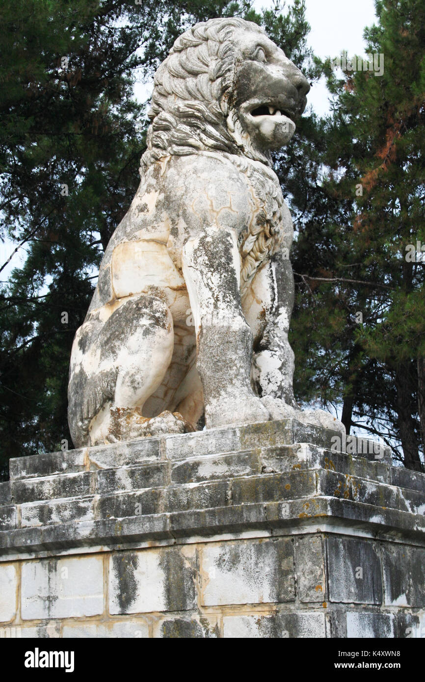 Lion of Amphipolis. A 4th century BC funerary monument set up in honor ...