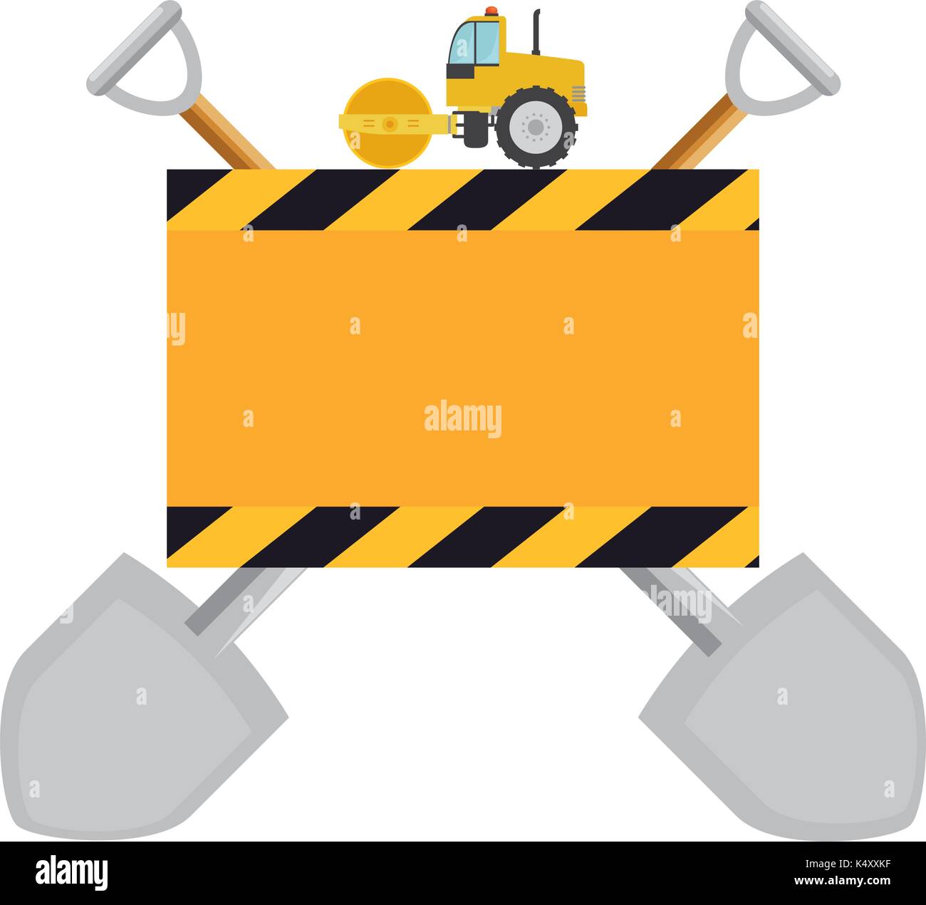 construction board with planer and shovels vector illustration design ...