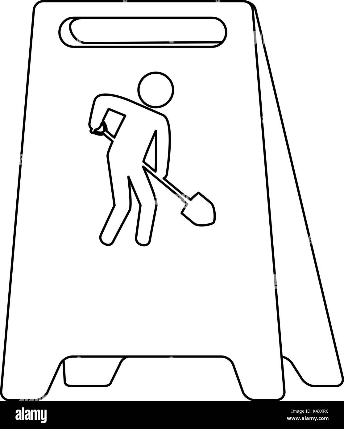 traffic signal Road under construction vector illustration design Stock ...