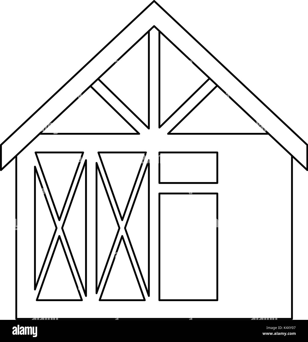wooden house structure icon vector illustration design Stock Vector ...