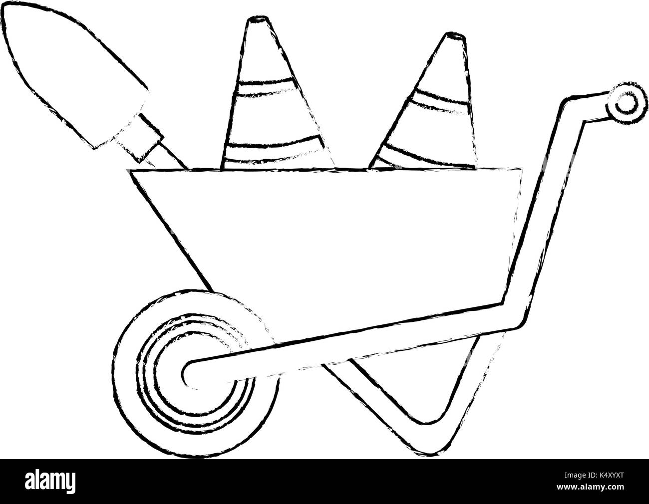 Coloriages De Cônes De Construction Vehicles On Road Coloring Pages