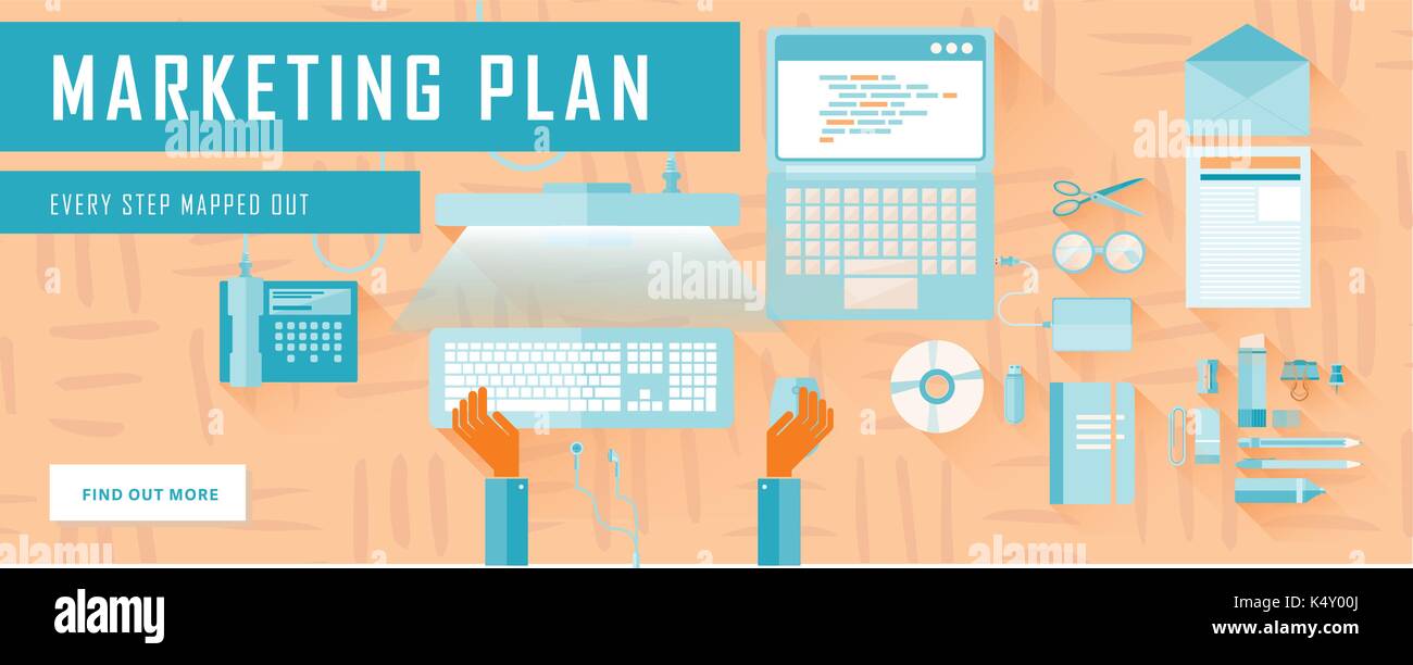 Office desk computer supplies Stock Vector Images - Alamy