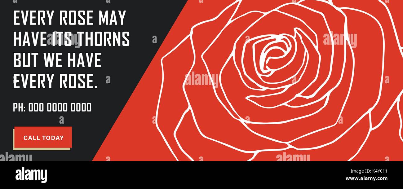 Vector image of rose outline with text Stock Vector Image & Art - Alamy