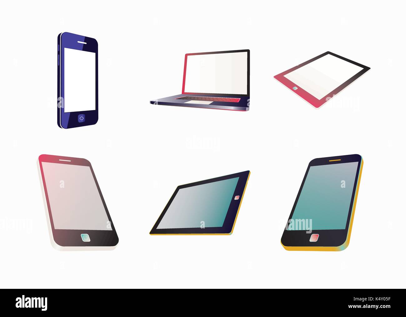 Vector set of various electronics accessories Stock Vector Image & Art ...