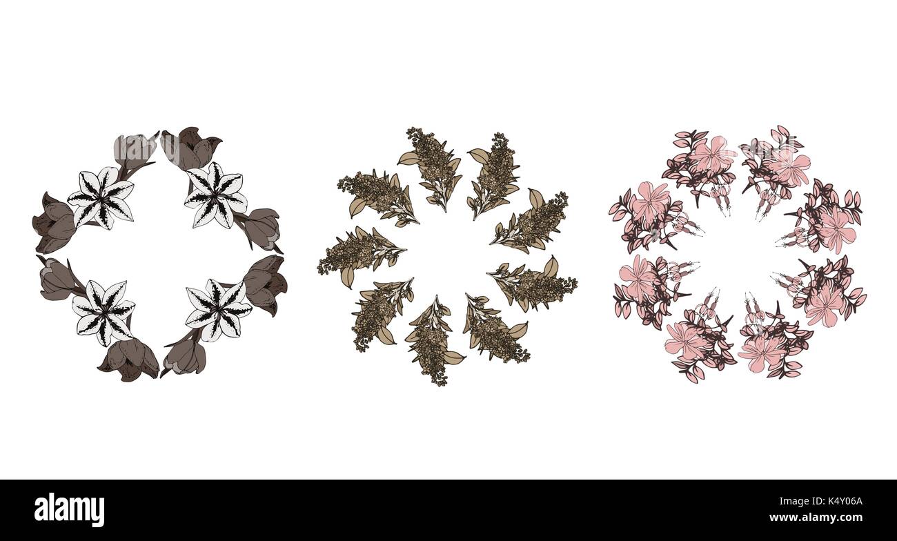 Set vector round frames hi-res stock photography and images - Alamy