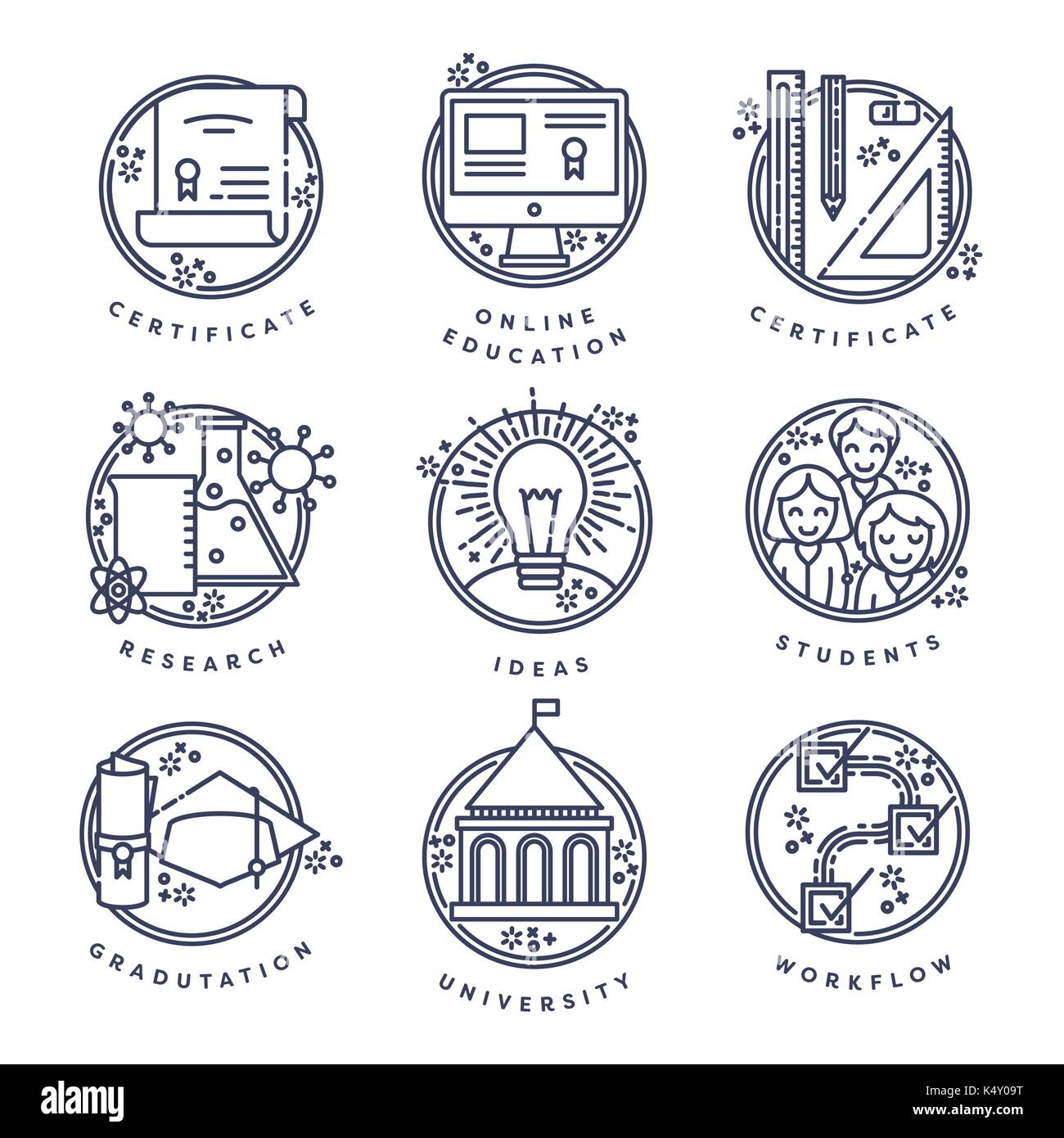 Vector set of education symbol Stock Vector Image & Art - Alamy