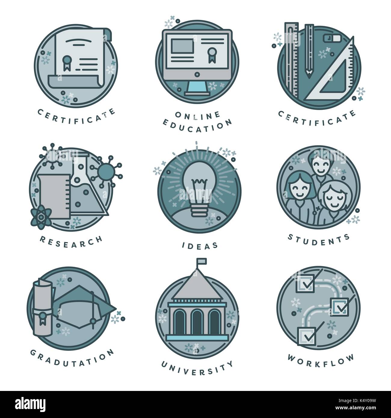 Vector set of education symbol Stock Vector Image & Art - Alamy
