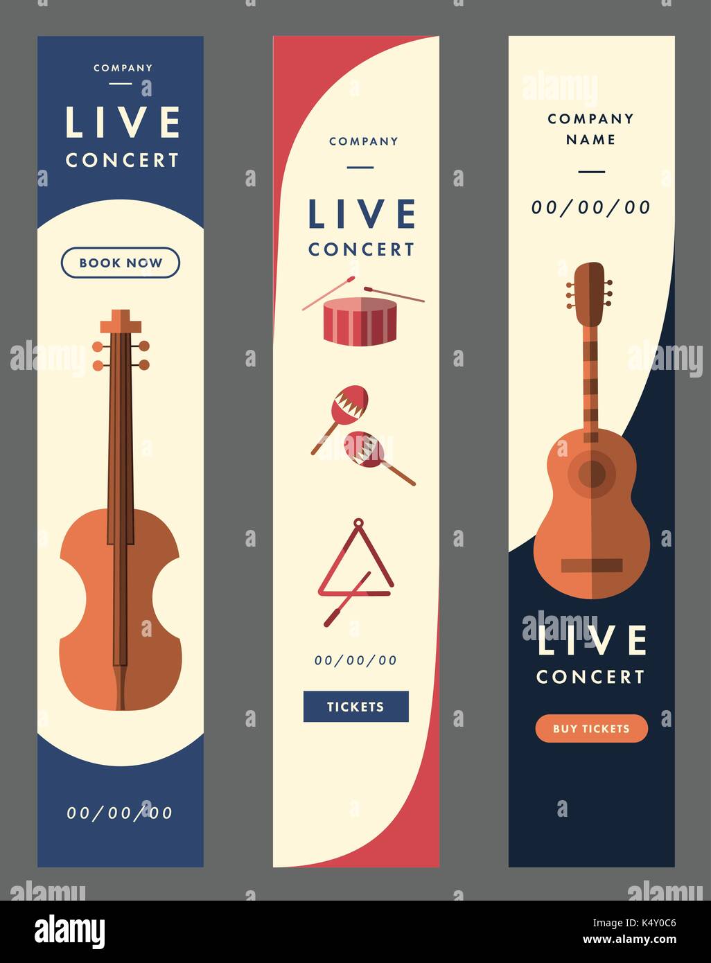 Concert pass with text and instrument icon Stock Vector Image & Art - Alamy