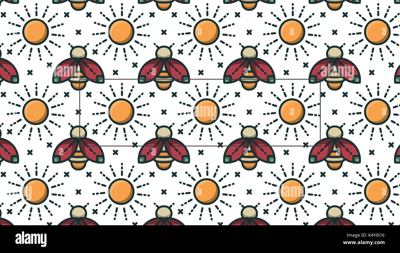 Vector image of honey bee and sun Stock Vector Image & Art - Alamy