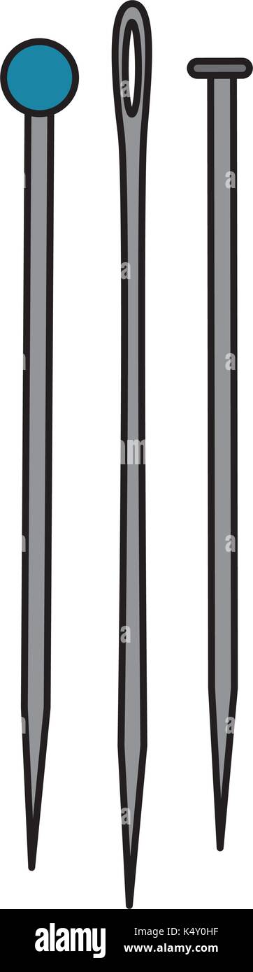 sewing pin with needles vector illustration design Stock Vector Image ...