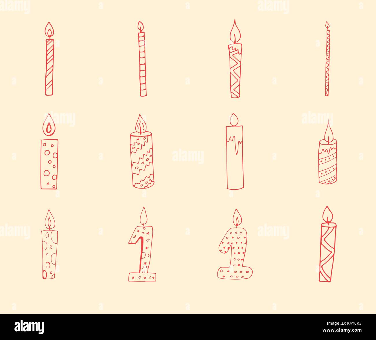 Vector set of various one year birthday candle Stock Vector Image & Art ...