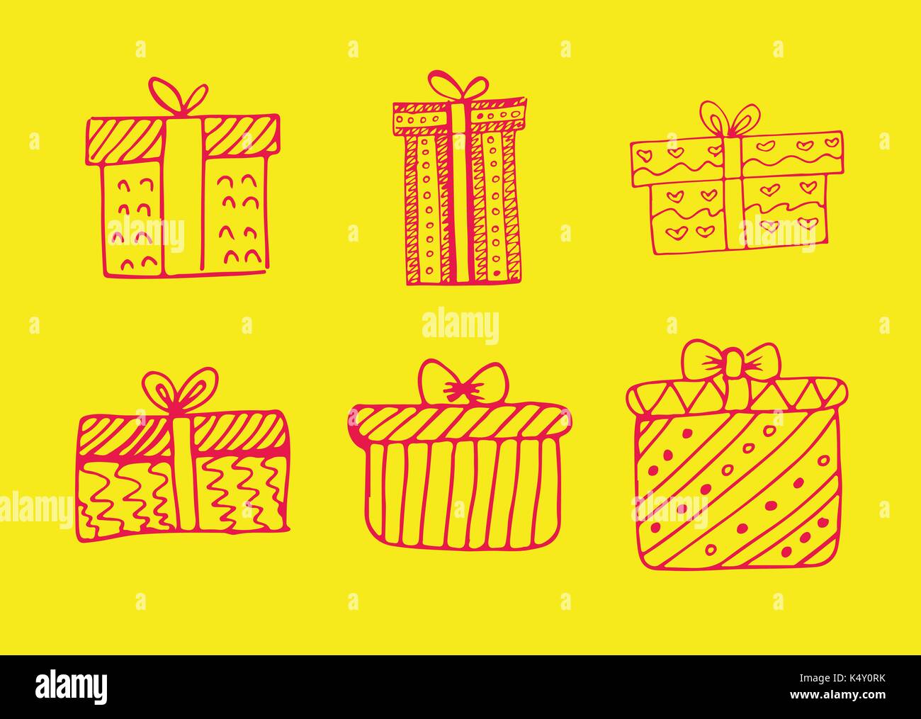 Vector set of various birthday gifts Stock Vector Image & Art - Alamy