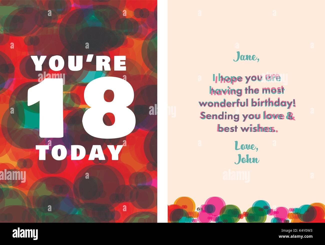 Happy birthday 18th years greeting card Stock Vector Image & Art - Alamy