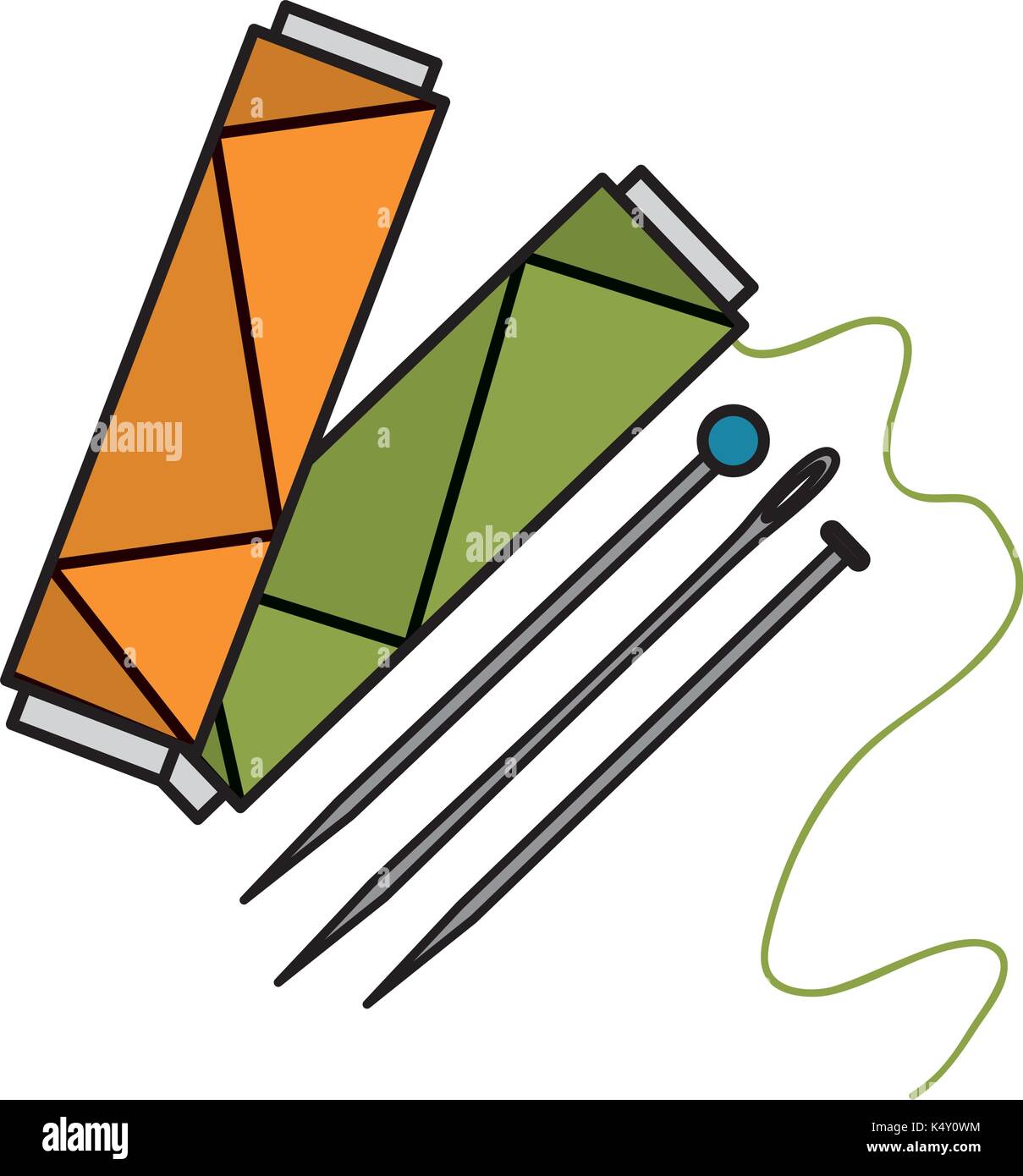 sewing thread tubes with needles and pins vector illustration design ...