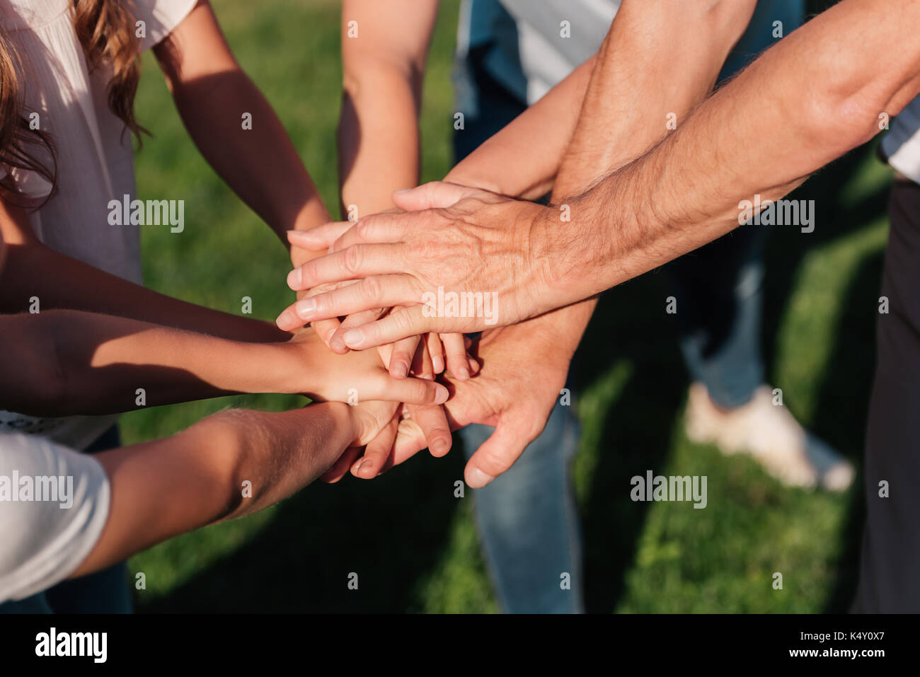 family holding hands Stock Photo - Alamy