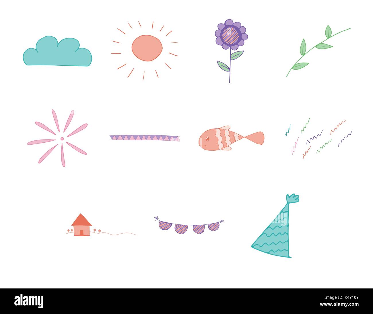 Vector set of various birthday decoration Stock Vector Image & Art - Alamy