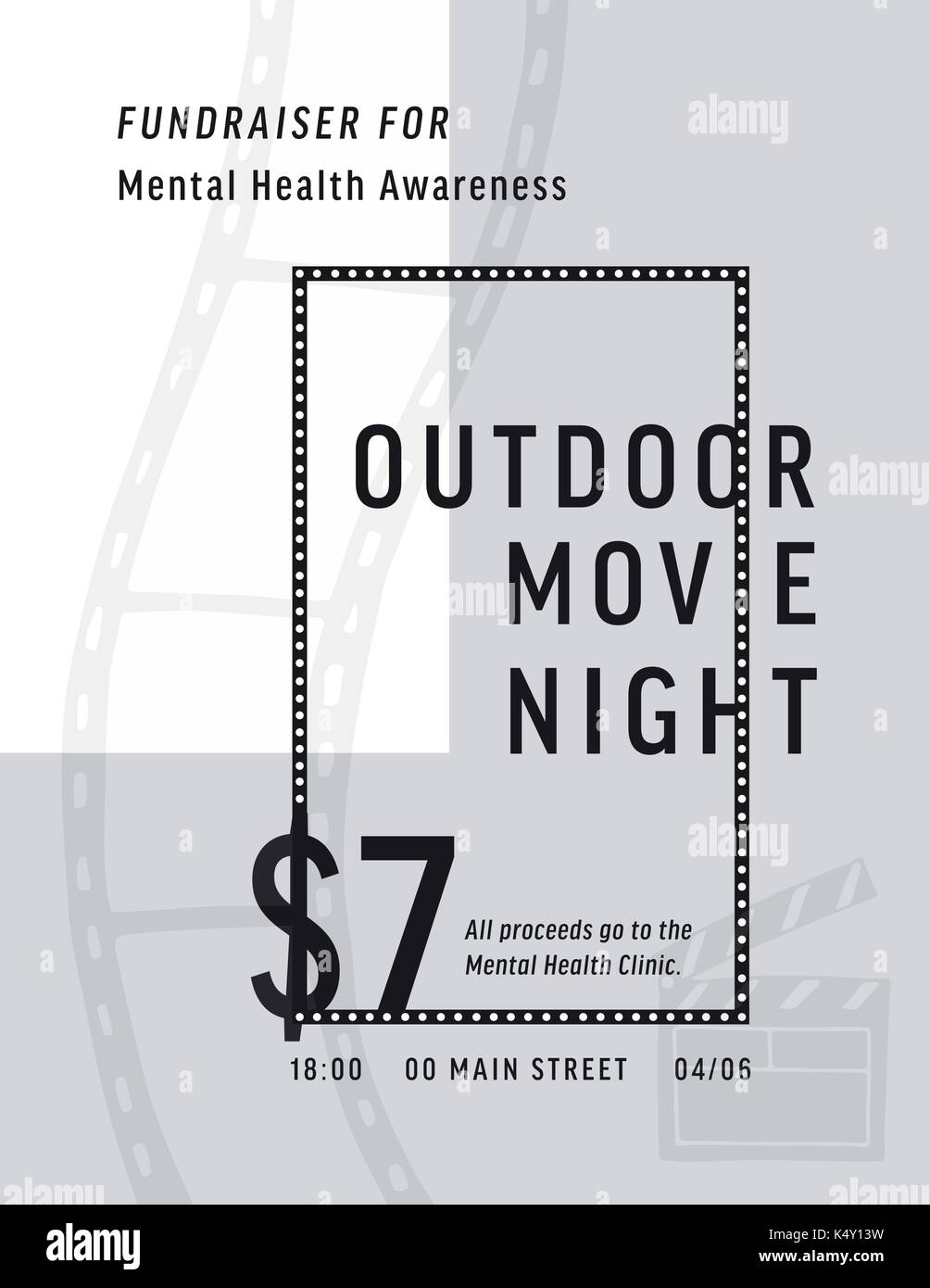 Greeting card with outdoor movie night text Stock Vector Image & Art ...