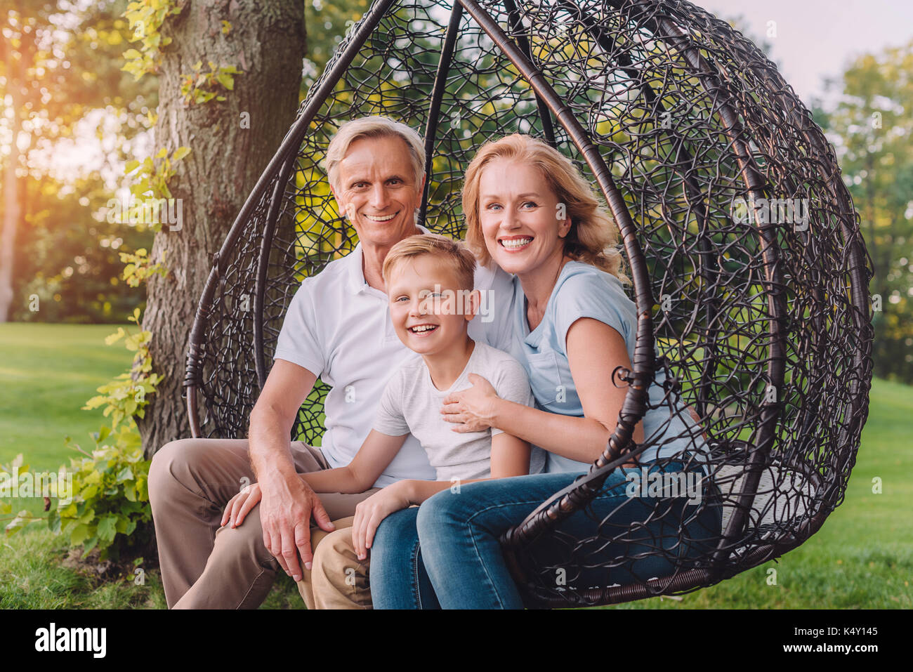happy grandparents and grandson Stock Photo - Alamy