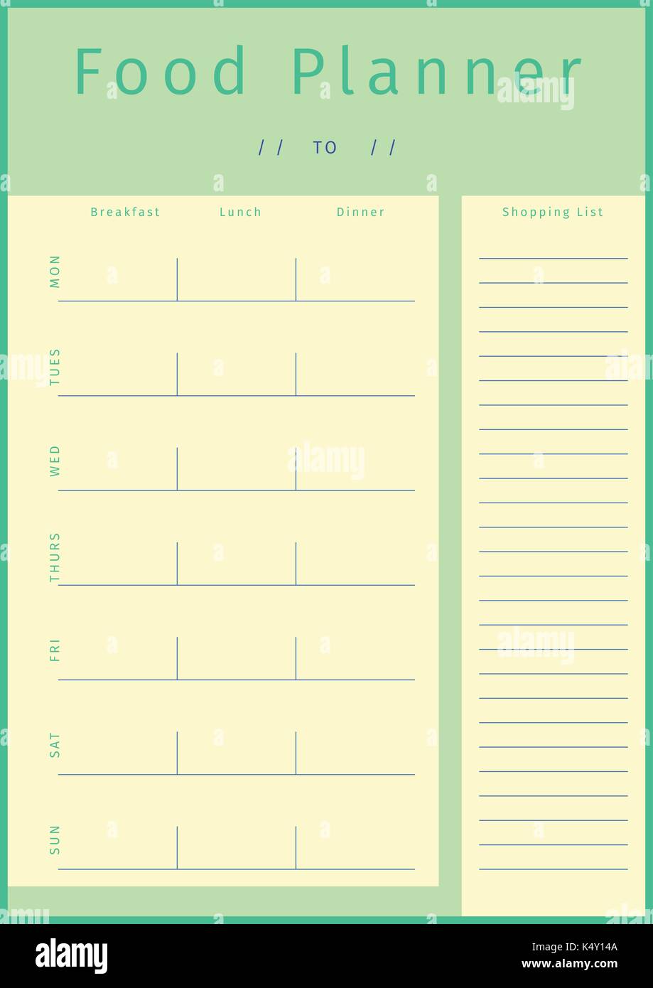 Food planner template Stock Vector Image & Art - Alamy