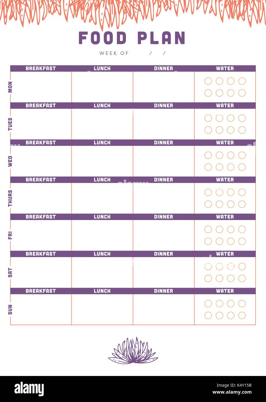 Food planner template Stock Vector Image & Art - Alamy