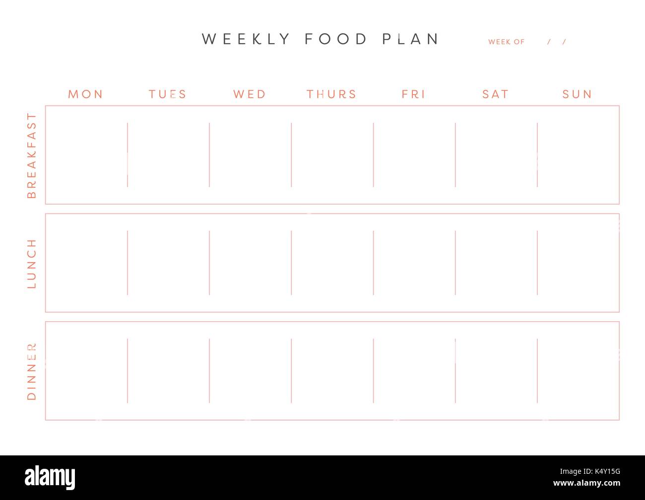 Food planner template Stock Vector Image & Art - Alamy