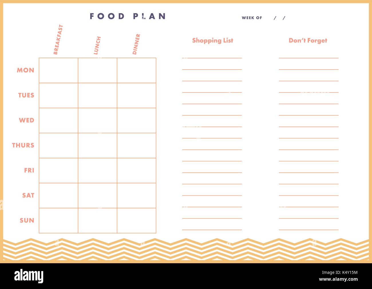 Food planner template Stock Vector Image & Art - Alamy