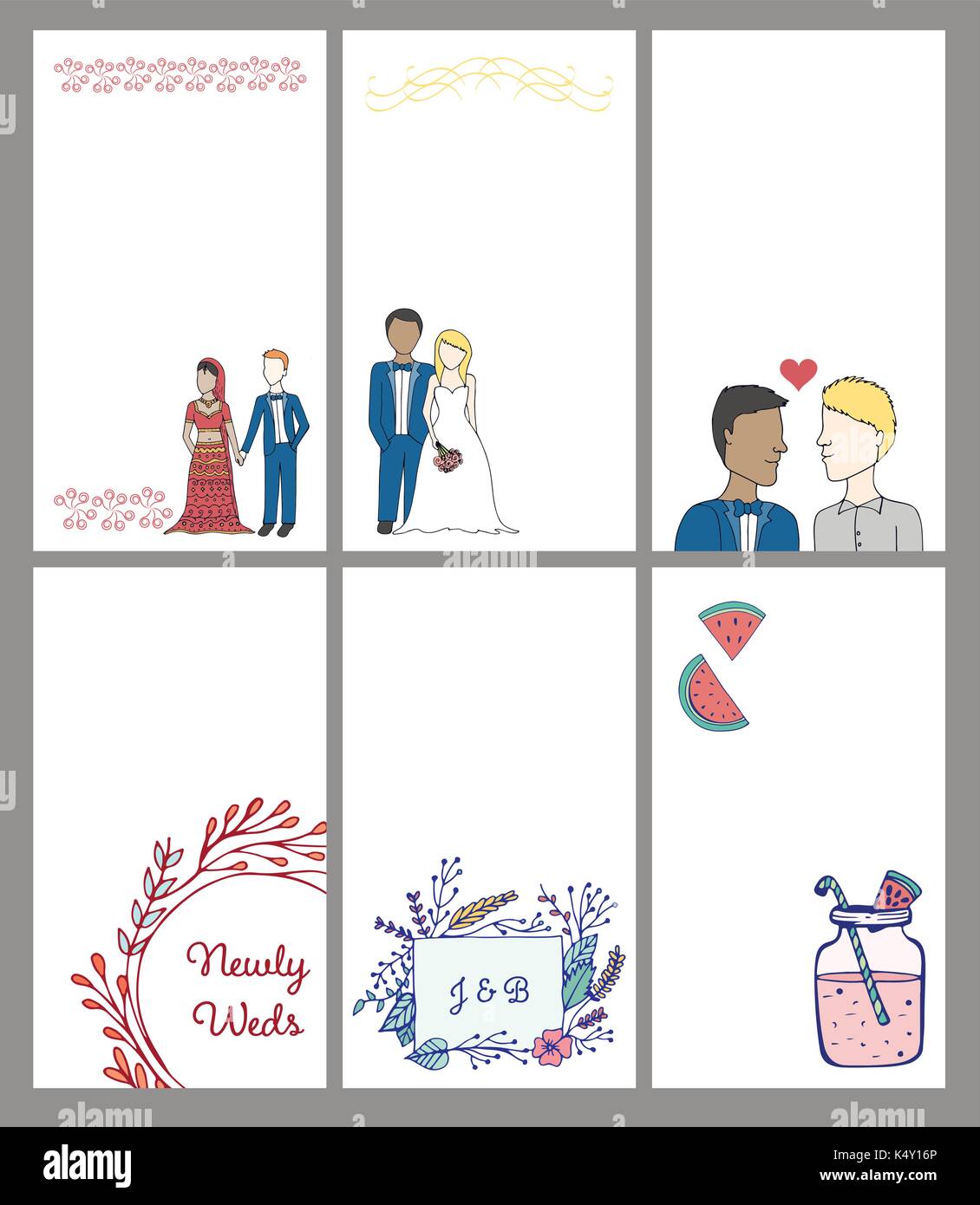 Vector set of various wedding templates Stock Vector Image & Art - Alamy