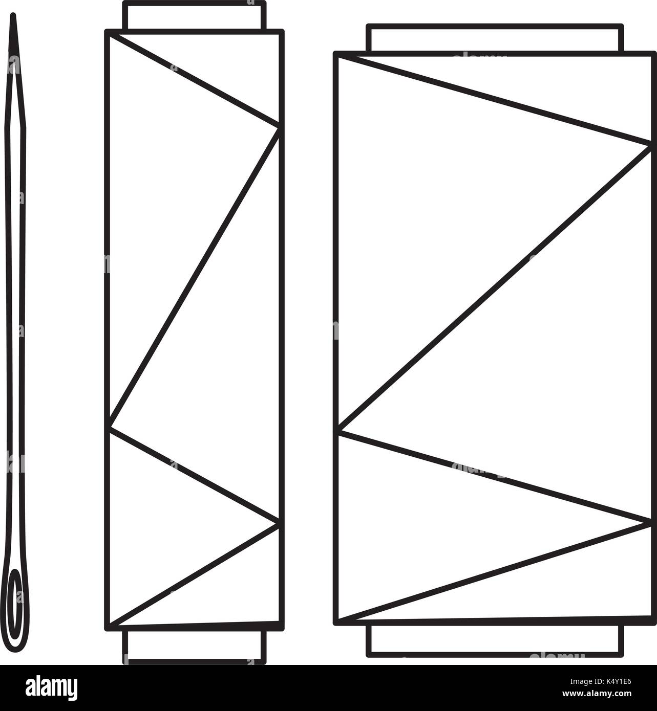 sewing thread tubes with needle vector illustration design Stock Vector ...