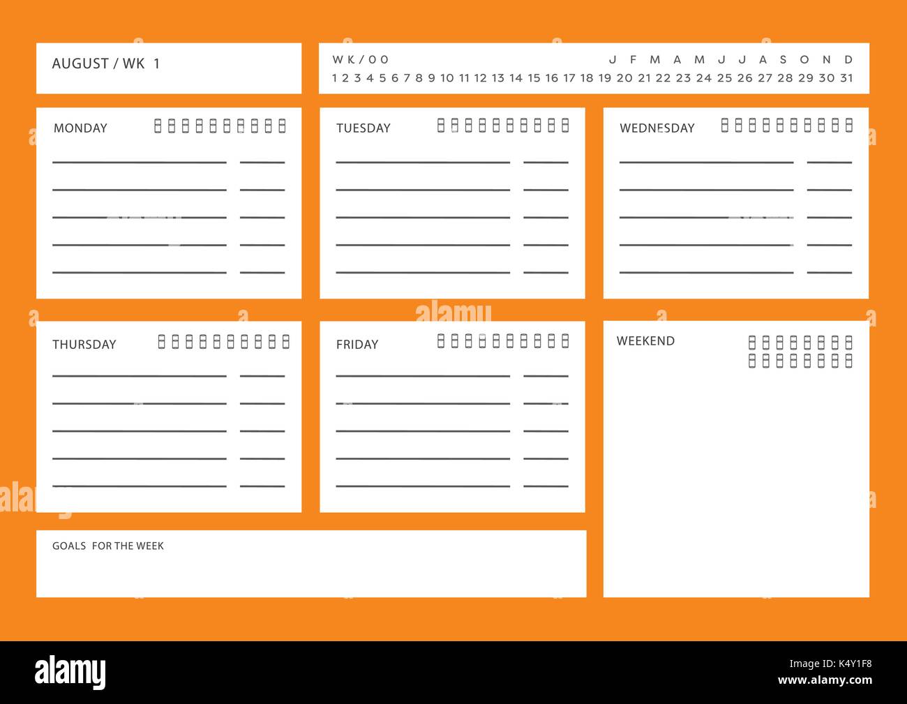Daily planner template layout Stock Vector Image & Art - Alamy