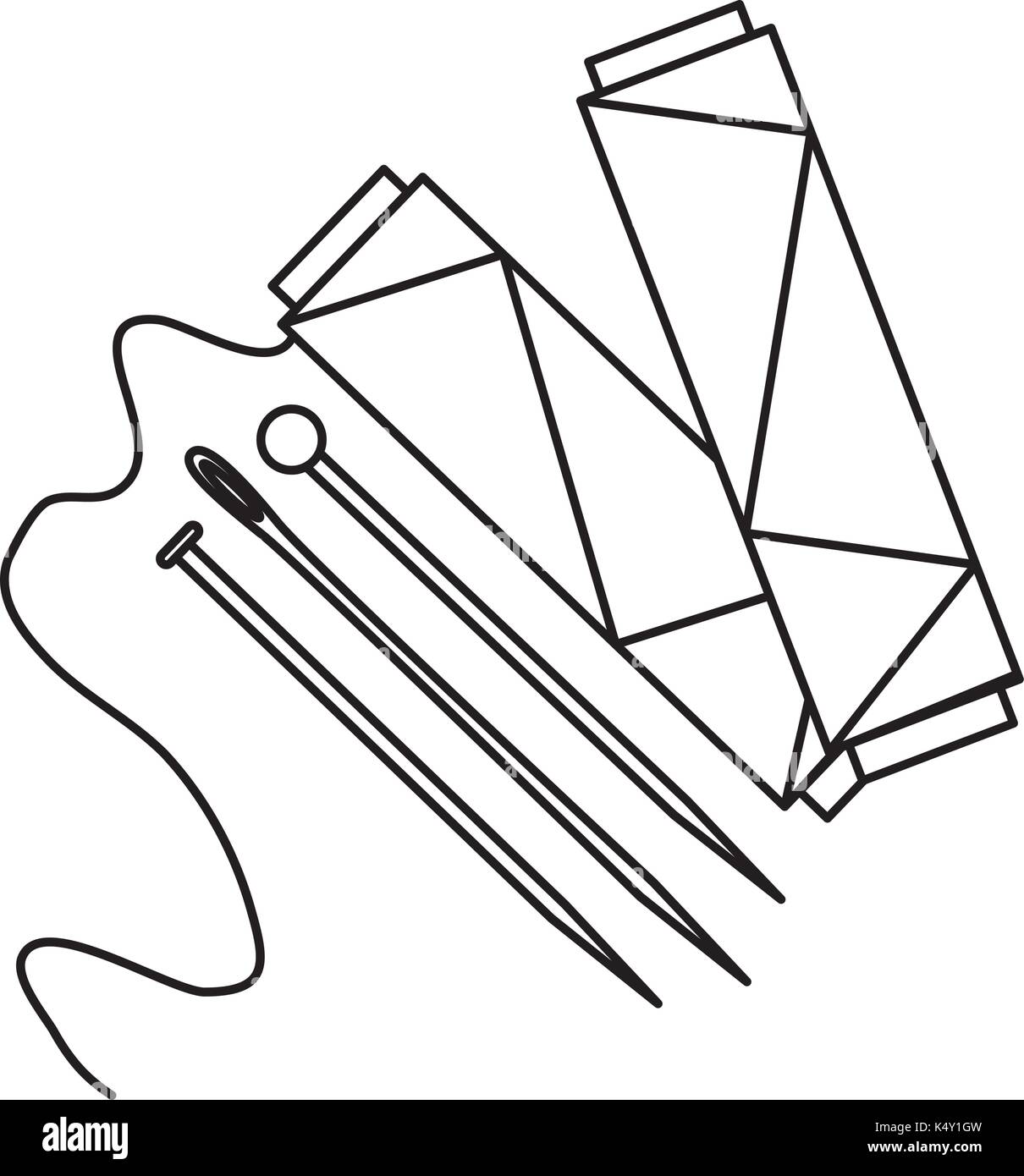 sewing thread tubes with needles and pins vector illustration design ...