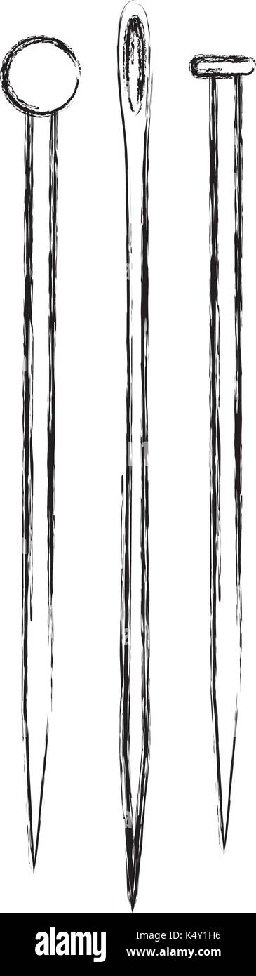 sewing pin with needles vector illustration design Stock Vector Image ...