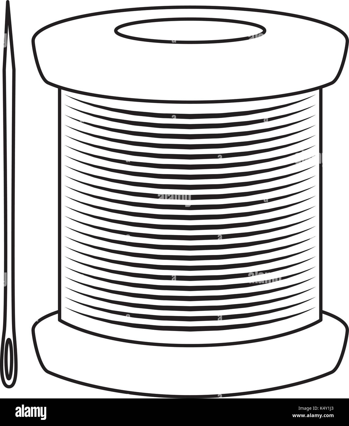 sewing thread tubes with needle vector illustration design Stock Vector ...