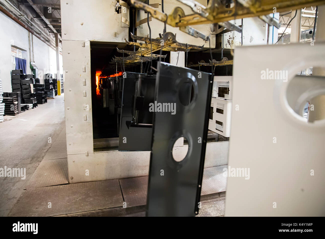 Closeup detail of the stoves in factory Stock Photo - Alamy
