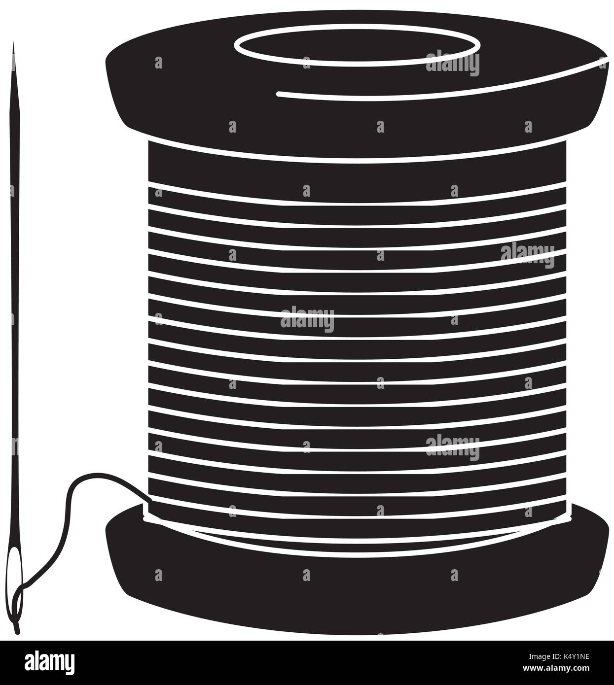 sewing thread tubes with needle vector illustration design Stock Vector ...