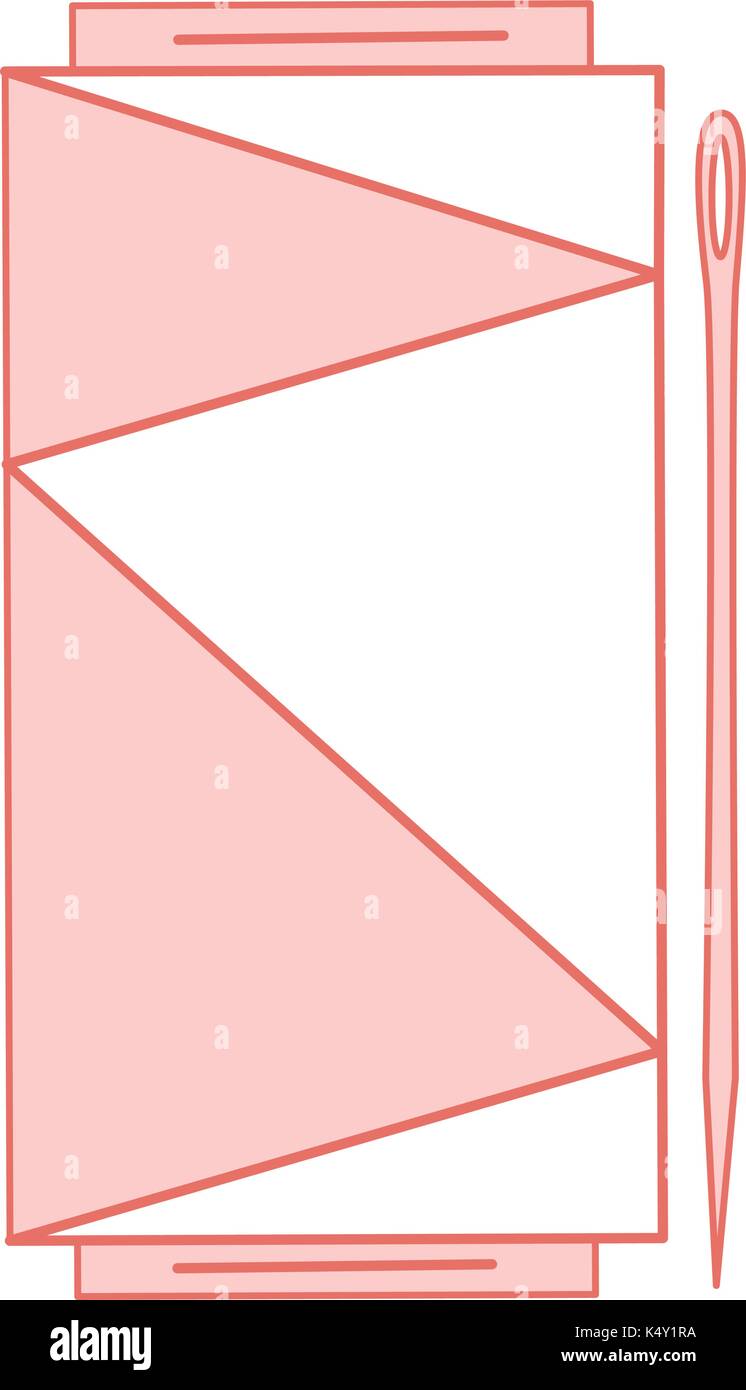 sewing thread tubes with needle vector illustration design Stock Vector ...