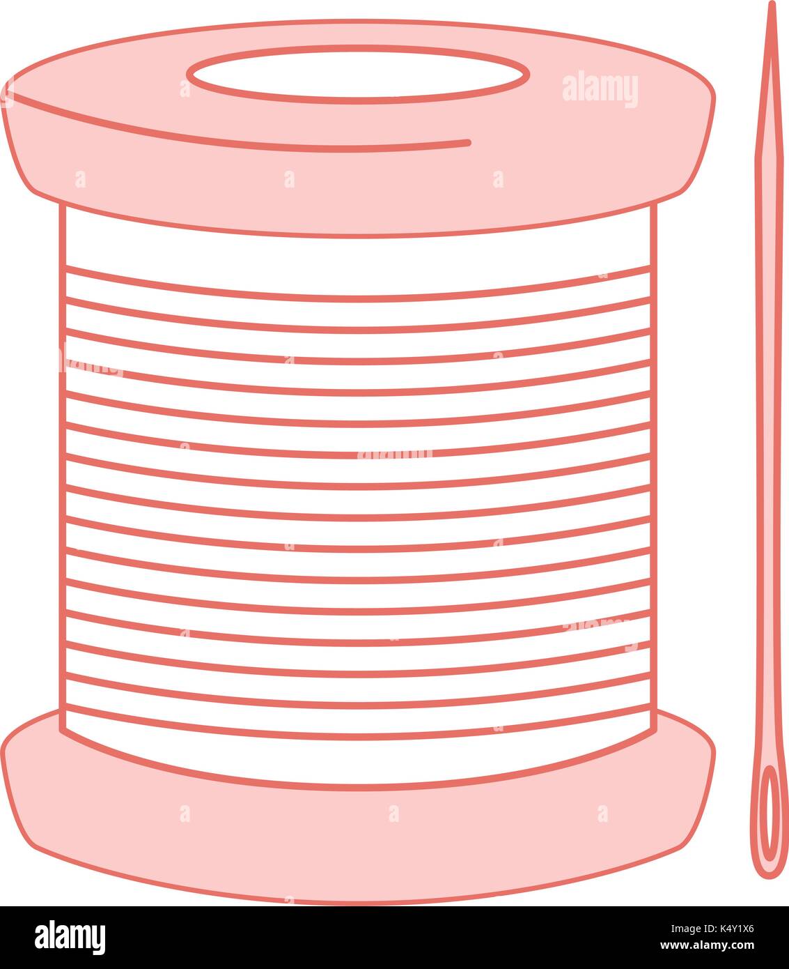 sewing thread tubes with needle vector illustration design Stock Vector ...