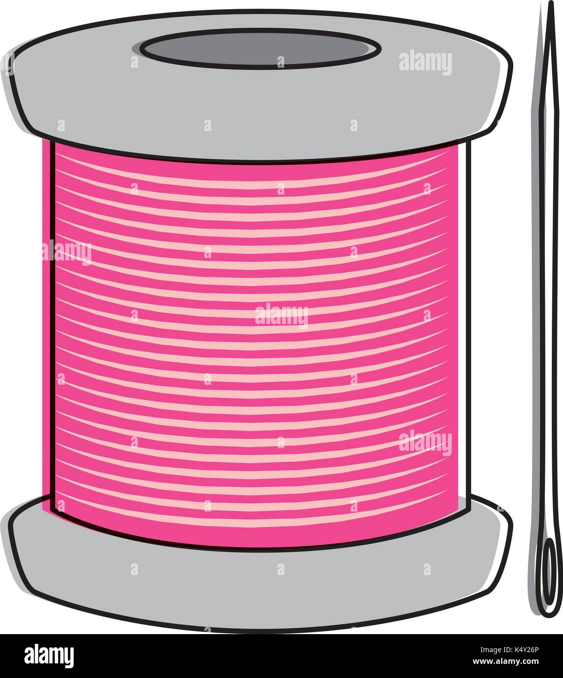 sewing thread tubes with needle vector illustration design Stock Vector ...