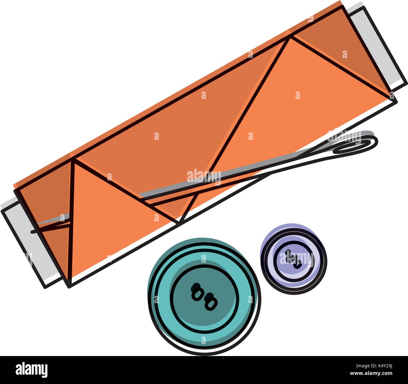 sewing thread tubes with needle and buttons icon vector illustration ...