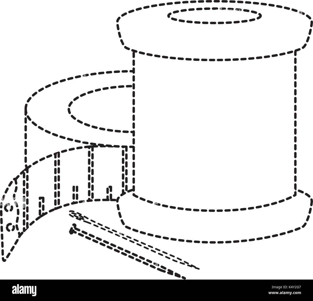sewing thread tubes with needle and tape measure vector illustration ...