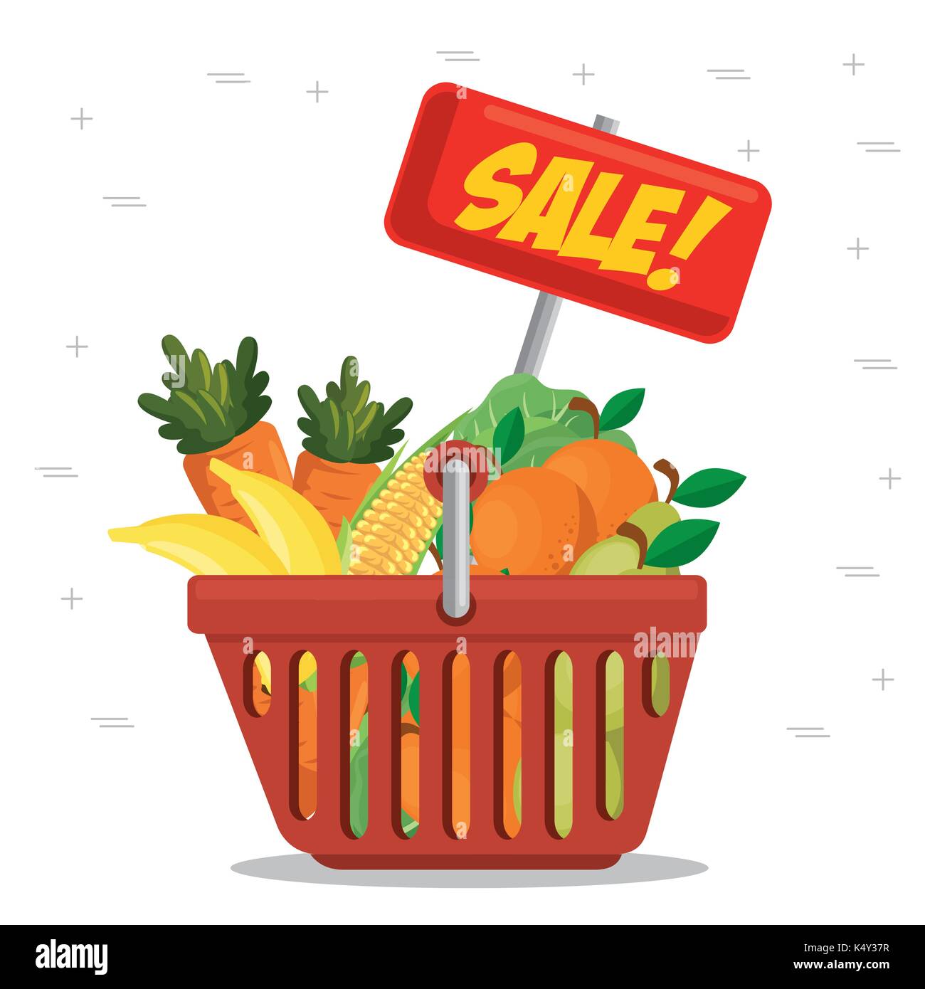 supermarket shopping basket cartoon Stock Vector Image & Art - Alamy