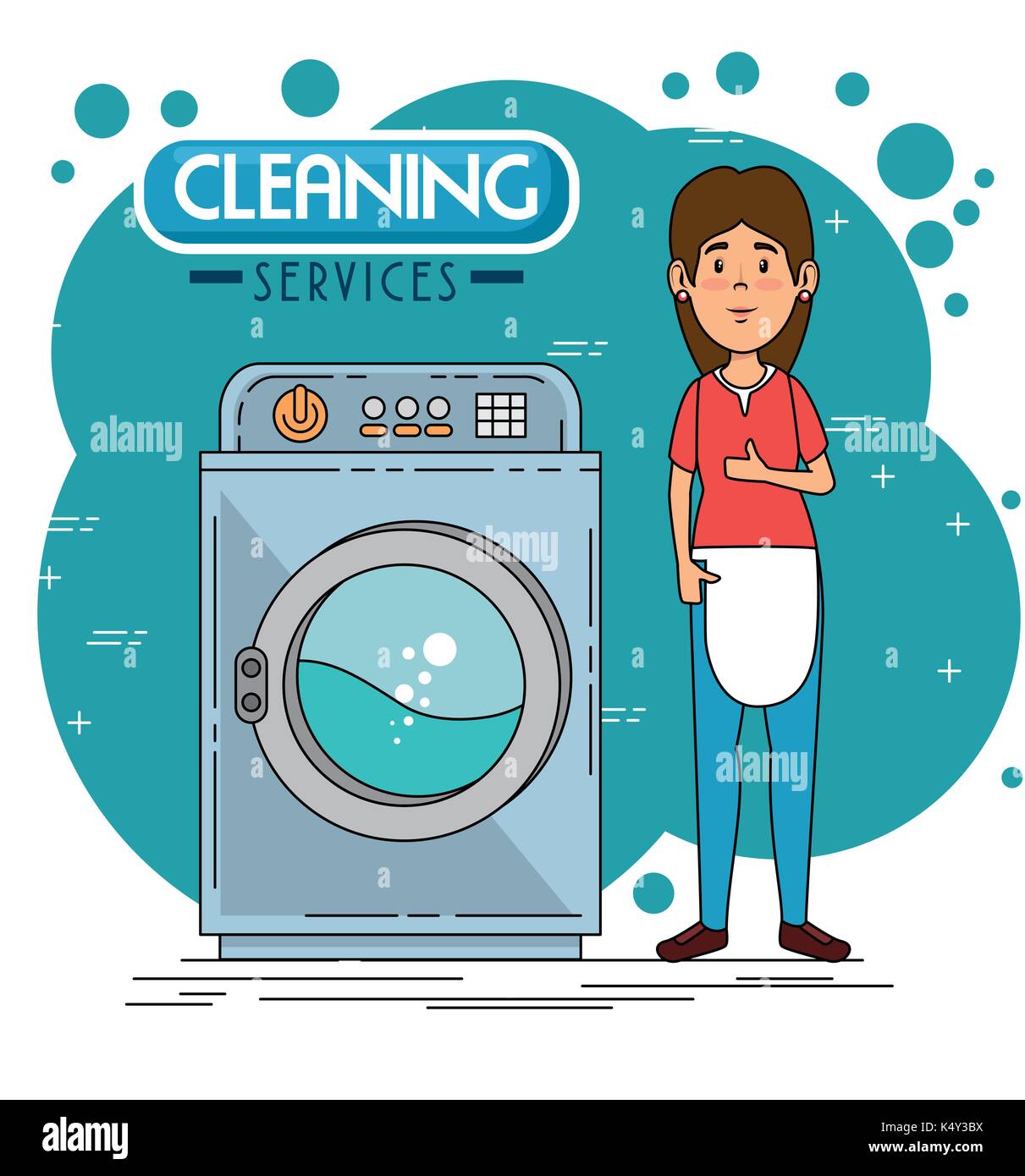 Cleaning spray dust woman Stock Vector Images - Alamy