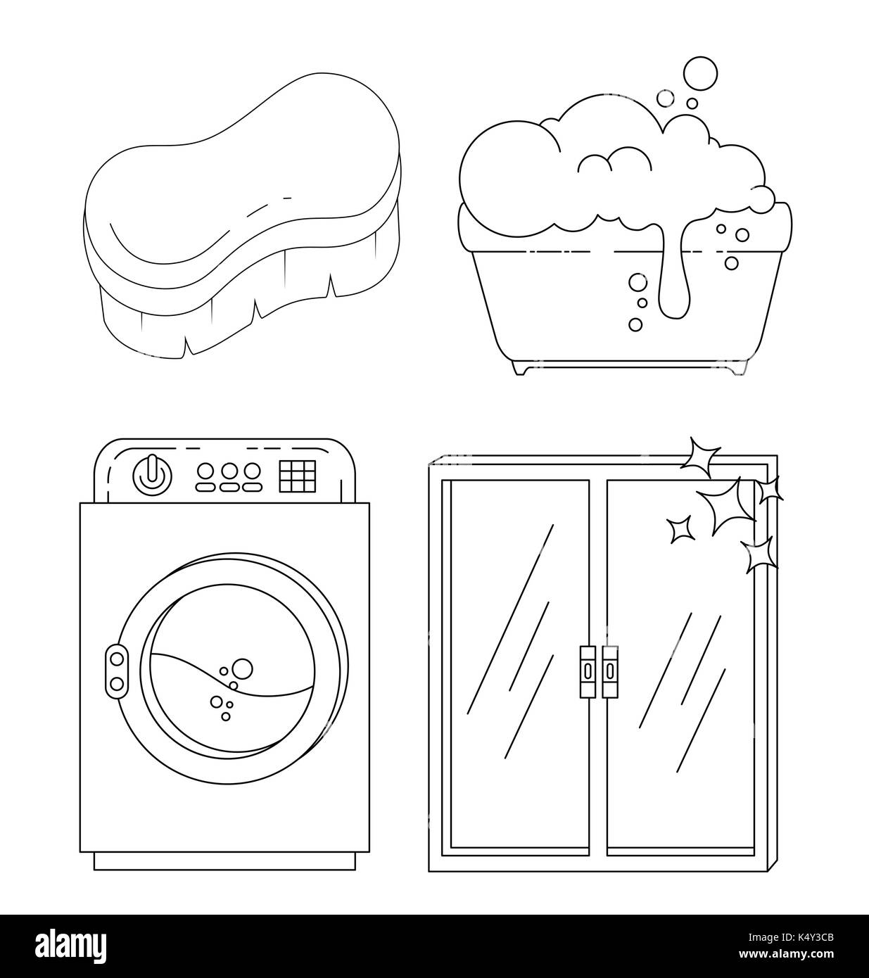 Home cleaning detergent tools Black and White Stock Photos & Images - Alamy