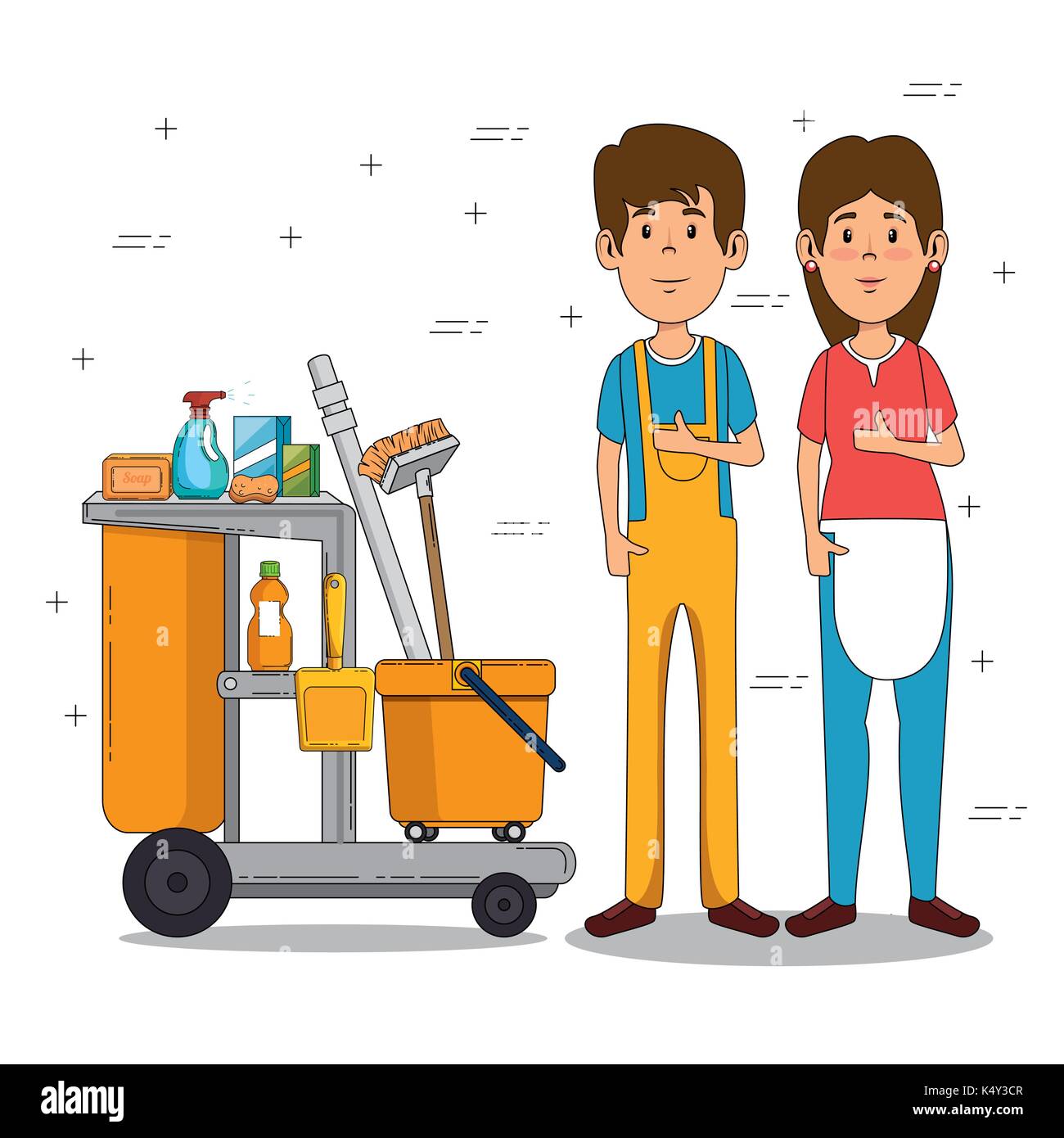 cleaning service staff Stock Vector Image & Art - Alamy